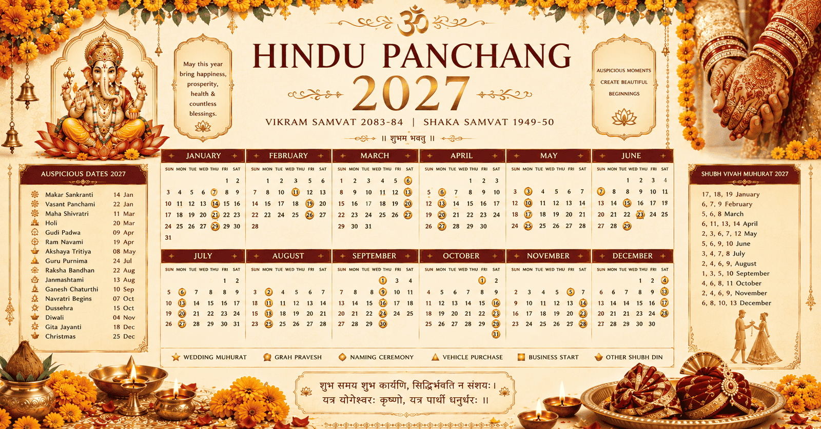 Best Wedding Dates in 2027 India — Muhurat List — Einvits Blog